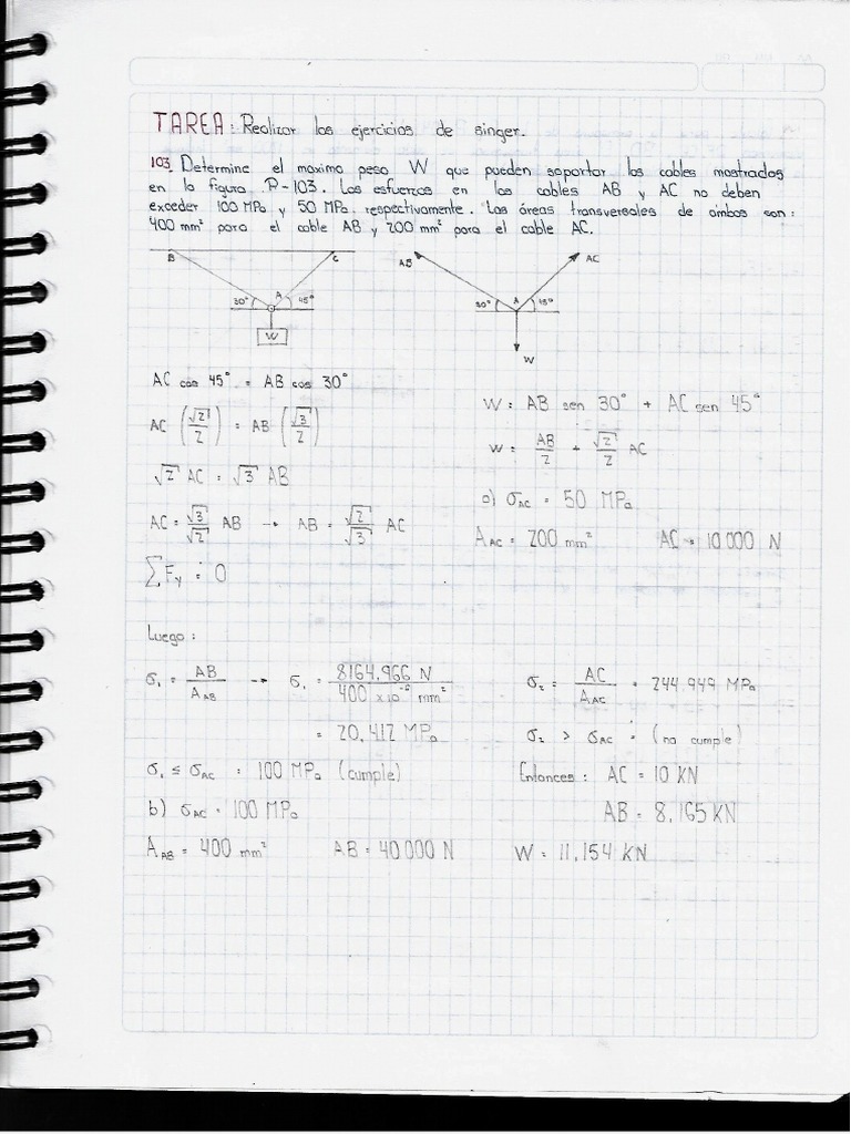 Ejercicios de Singer - Brandon Tipan | PDF