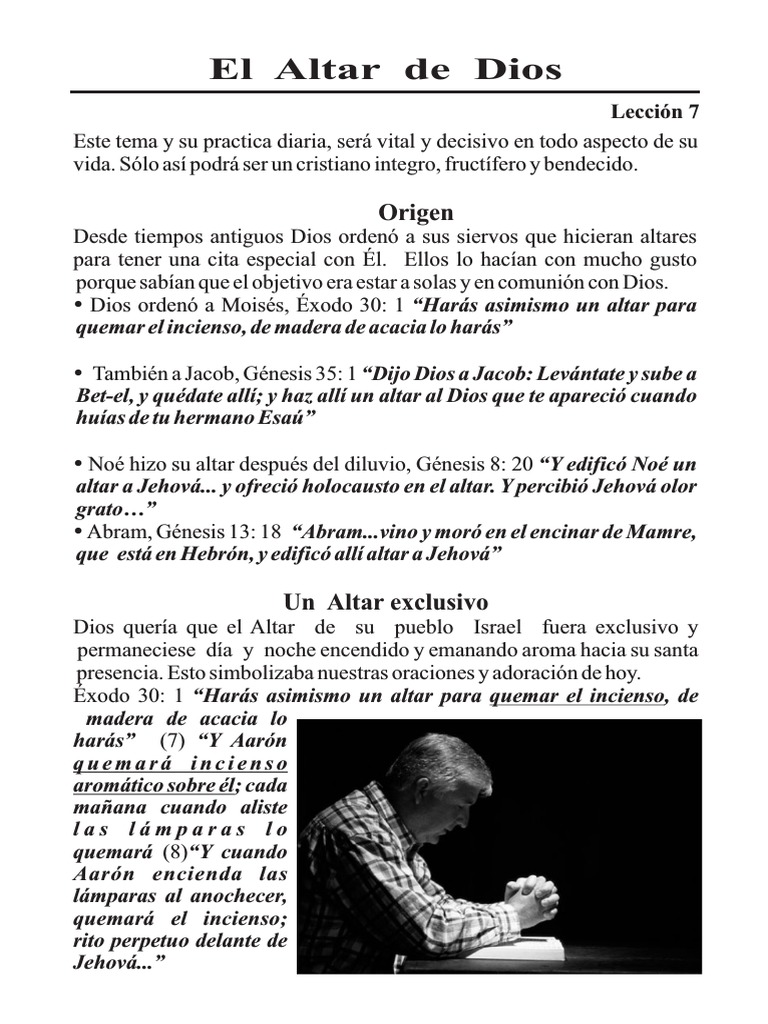 Cómo Construir un Altar de Adoración | PDF | Jacob | Incienso