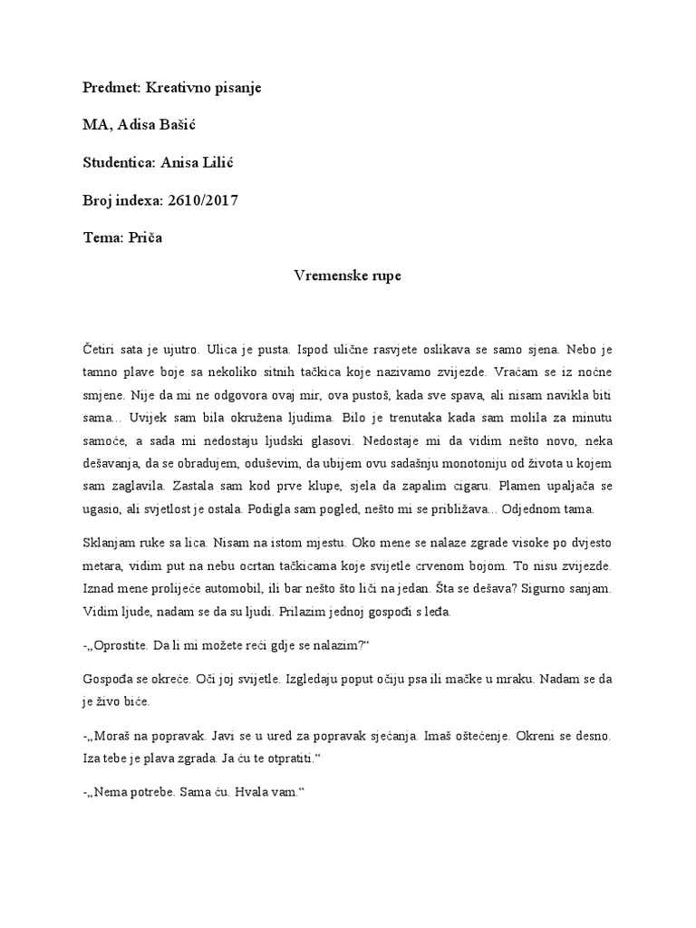 Kreativno Pisanje-Priča | PDF