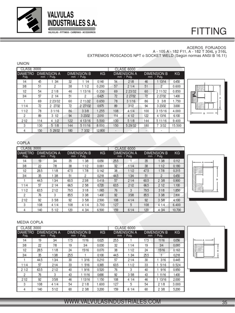 Fitting - Aceroforjado Valvulas Industriales | PDF