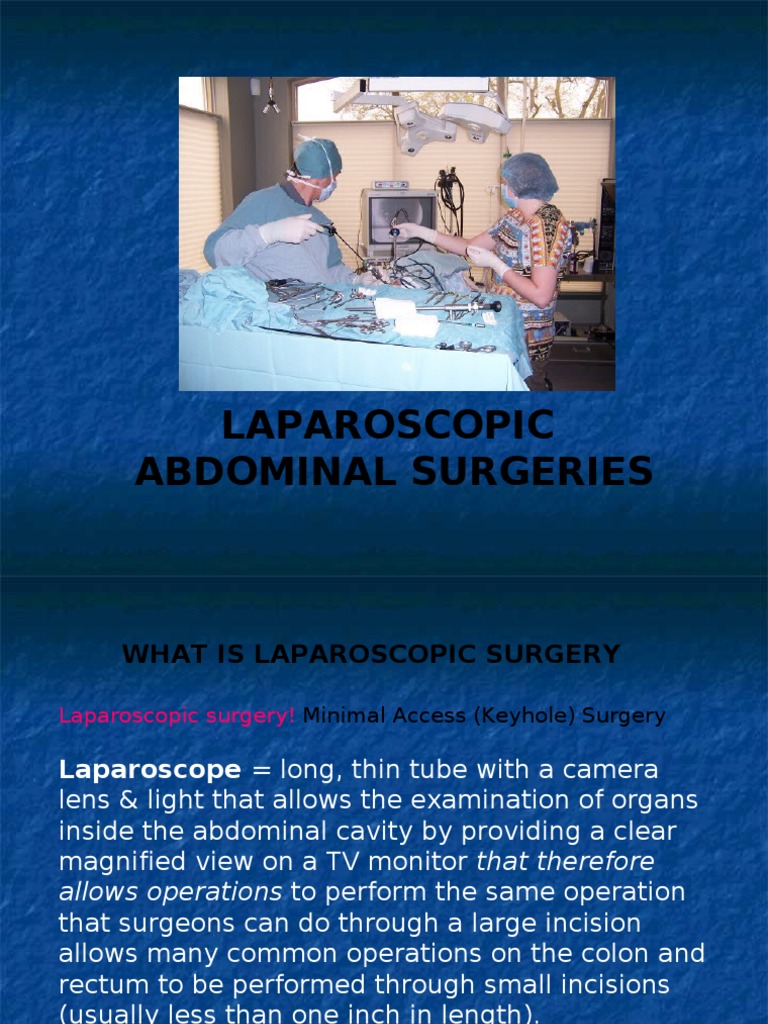 Laparoscopic Abdominal Surgeries | PDF | Gastroenterology | Medicine