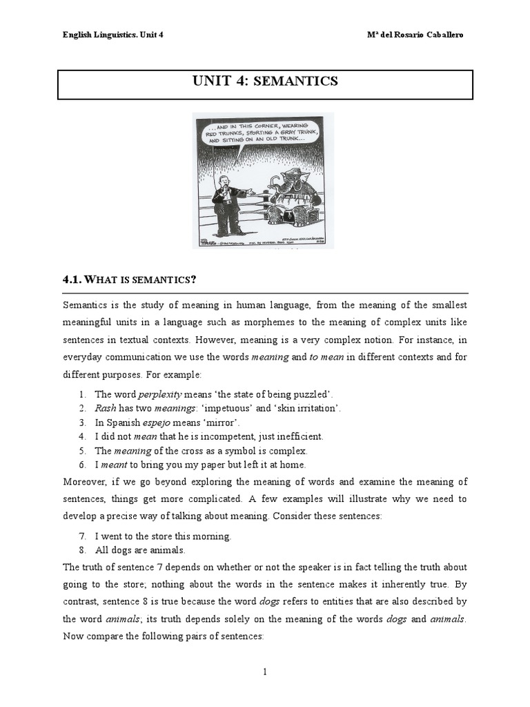 Unit 4 Semantics | Download Free PDF | Concept | Word