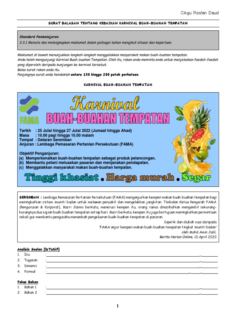 Karangan Bahan Rangsangan Surat | PDF