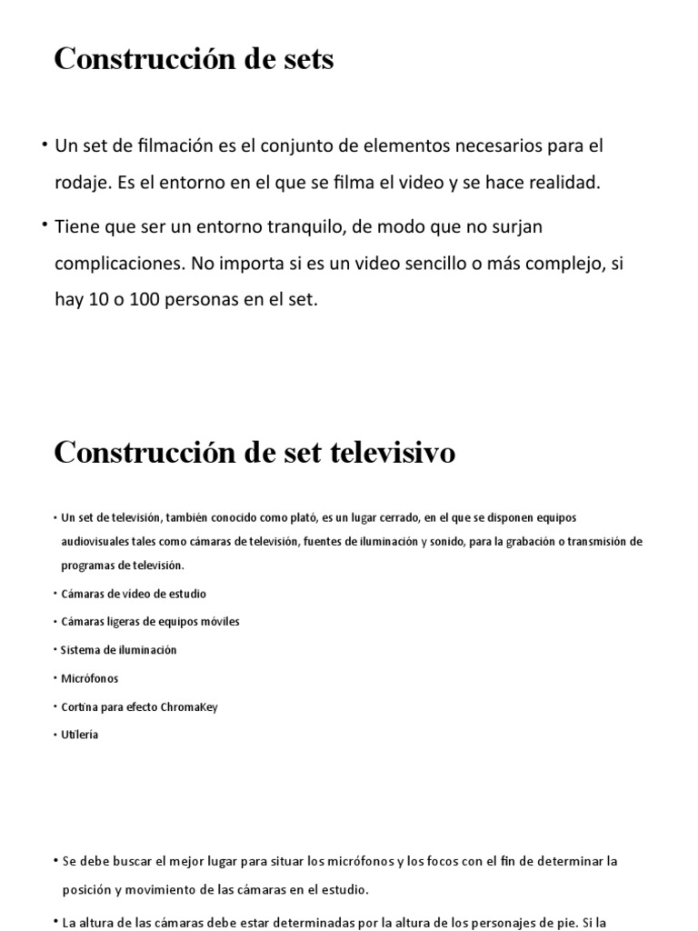 Construcción de Sets TV | PDF