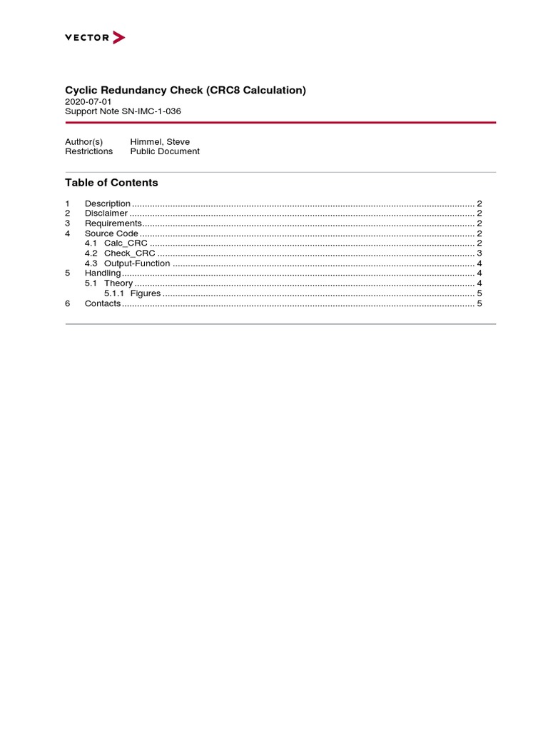 SN-IMC-1-036 Cyclic Redundancy Check | PDF | Error Detection And ...