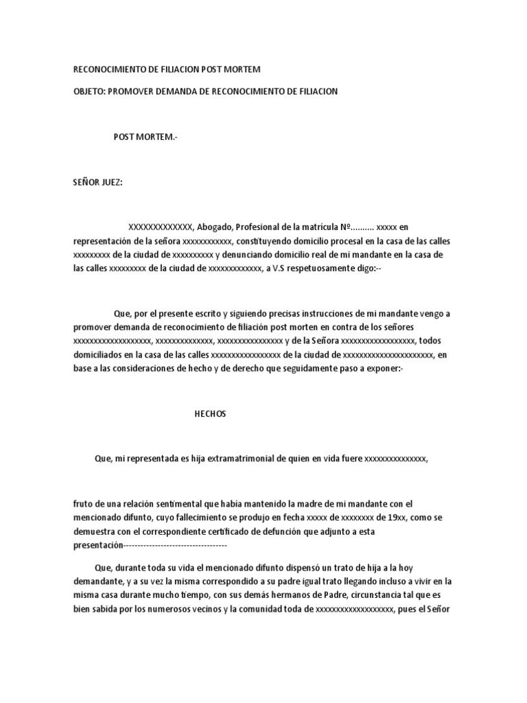 Reconocimiento de Filiacion Post Mortem | PDF | Gobierno | Principios ...