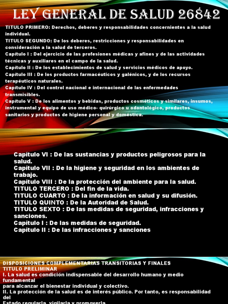 Ley General de Salud 26842 | PDF | Farmacia | Cuidado de la salud