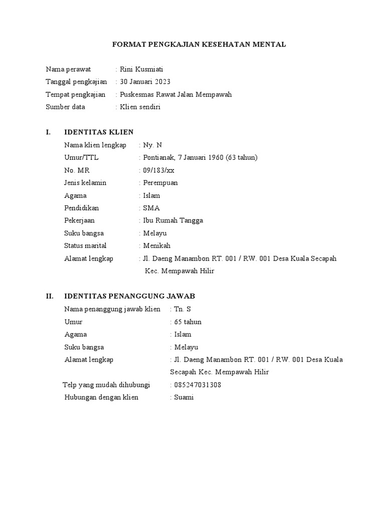 SEHAT MENTAL DEWASA Acc CI | PDF