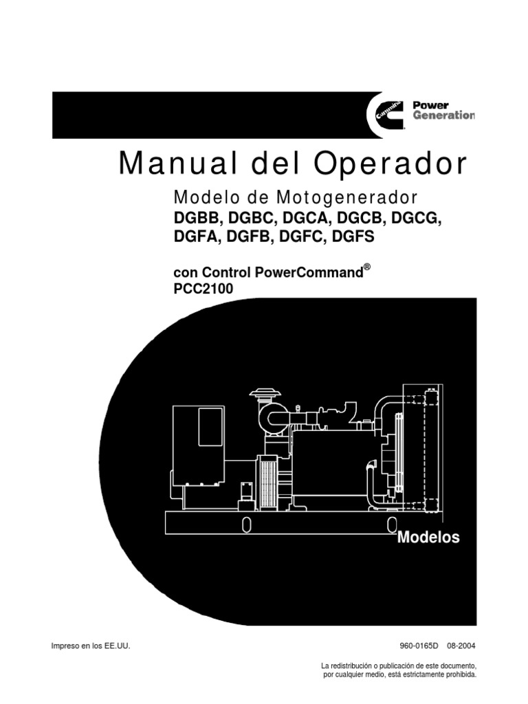 Manual Del Operador PCC 2100 200DGFC | PDF | Generador eléctrico ...