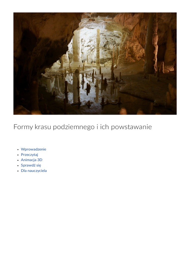 Formy Krasu Podziemnego I Ich Po | PDF