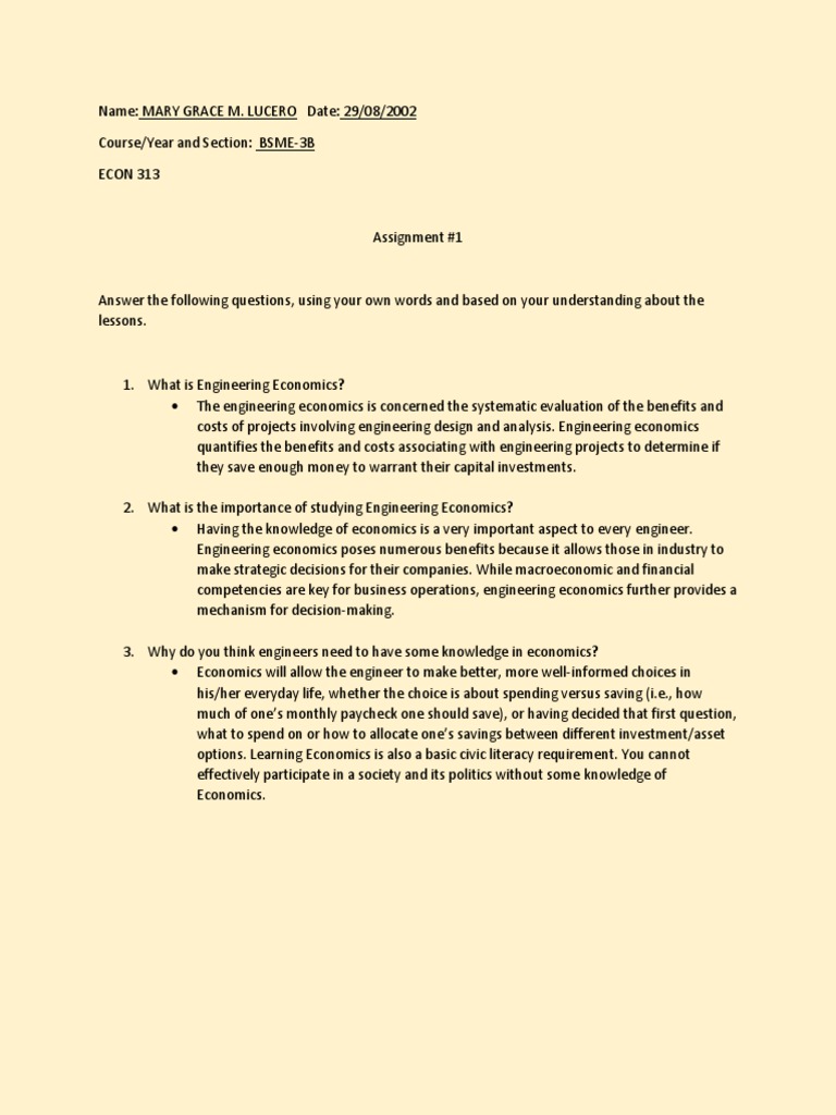 ECON 313 Assignment | PDF