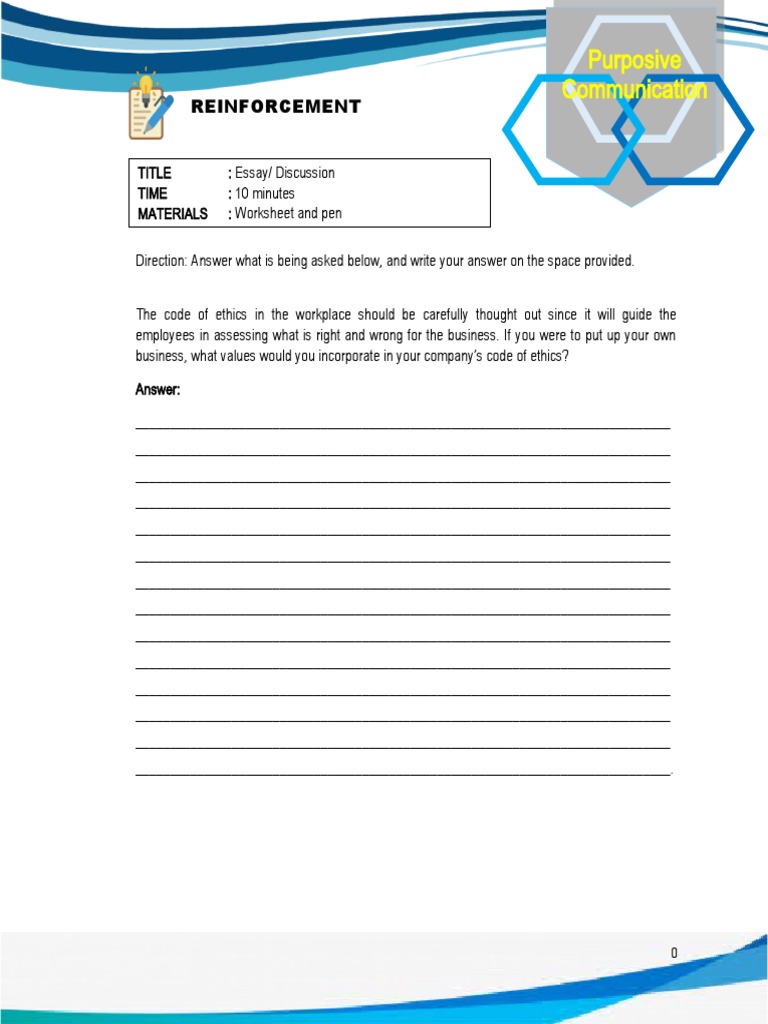 Reinforcement Activity 3 | PDF | Career & Growth