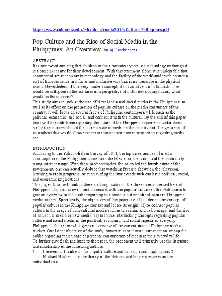 Pop Culture and The Rise of Social Media | PDF | News | Mass Media