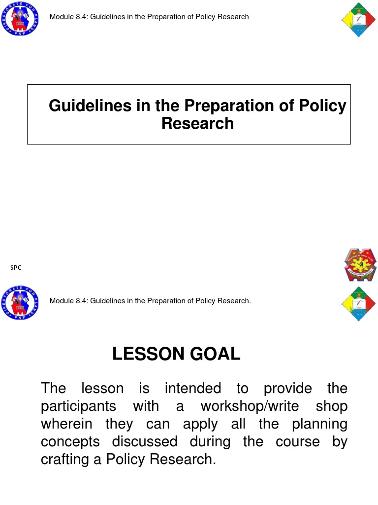 Guidelines In The Preparation Of Policy Research Pdf Policy