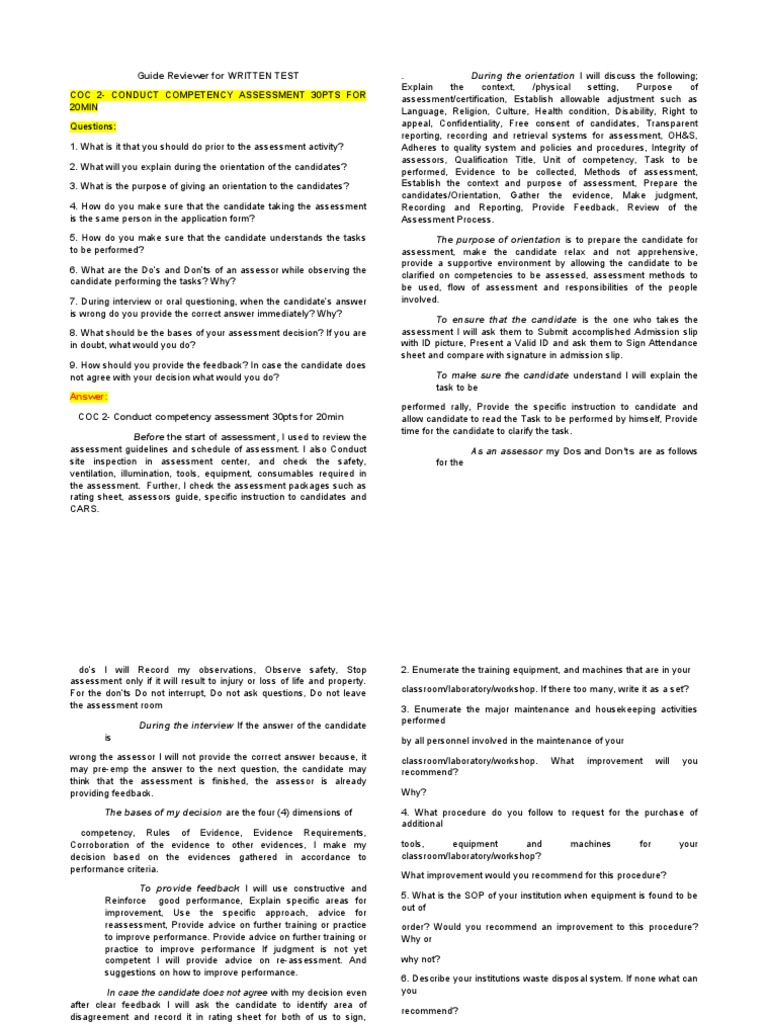 Guide for Conducting Written Assessments | PDF | Educational Assessment ...
