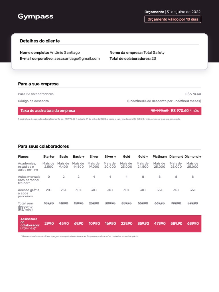 Gympass-Quote-Total Safety | PDF