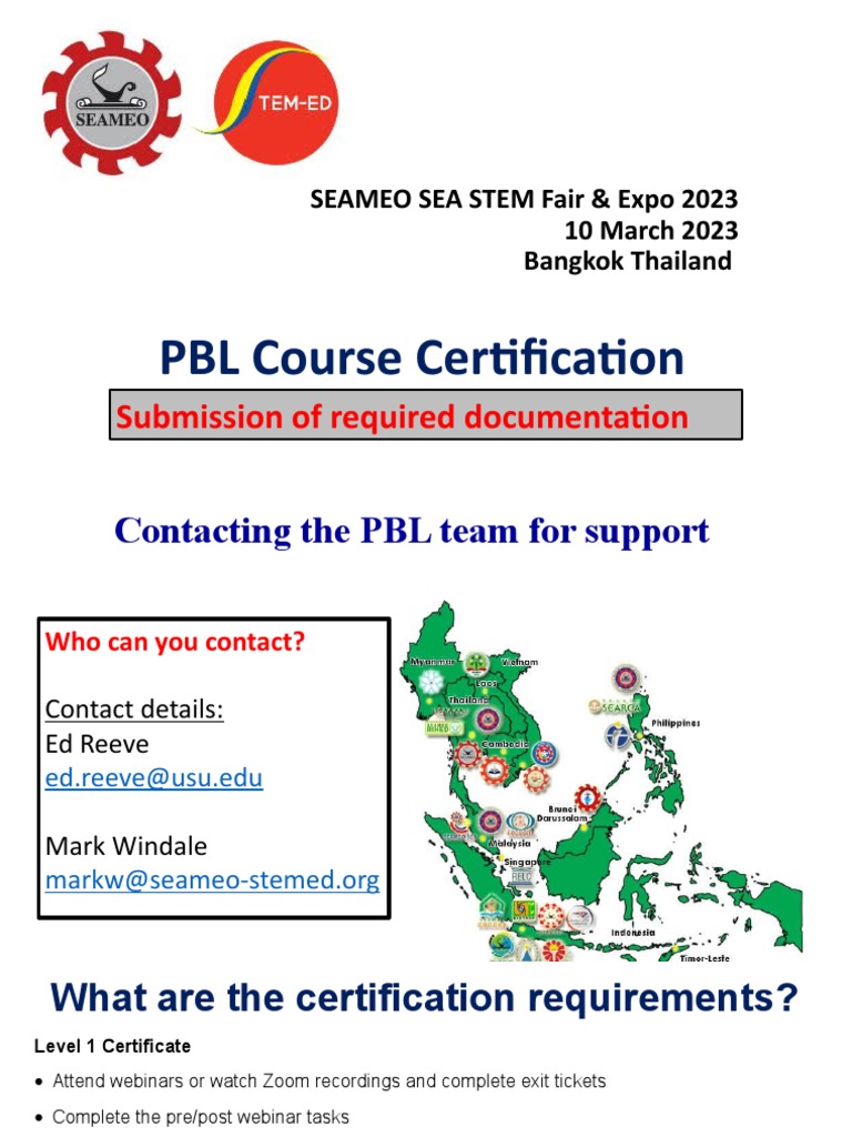 PBL Course Certification Requirements and Submission Instructions vs4 ...