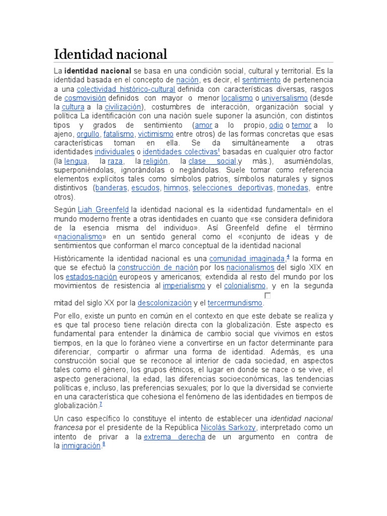 Identidad Nacional y Nacionalismo | PDF | Teorías filosóficas
