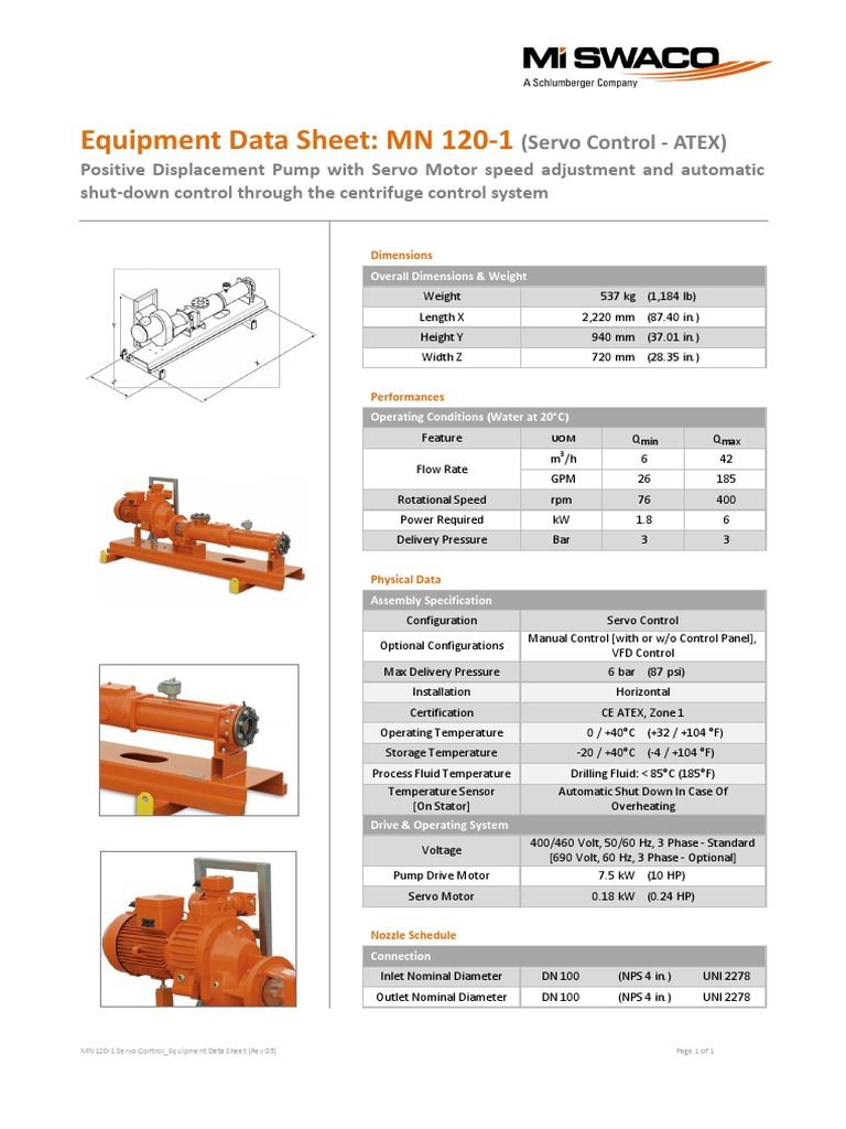 ATEX Servo Motor Data Sheet | PDF | Pump | Machines