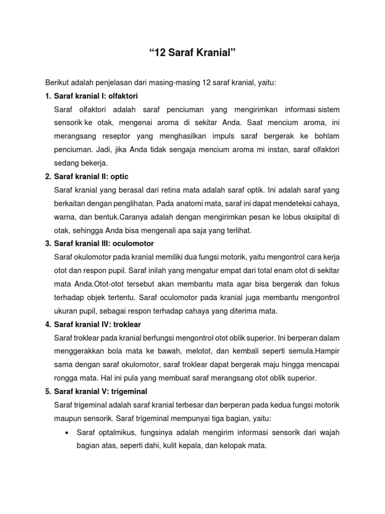 12 Saraf Kranial | PDF
