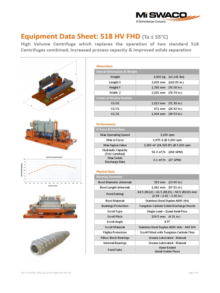 518 HV FHD (Ta 55°C) - Equipment Data Sheet (Rev 01) | PDF | Electric ...