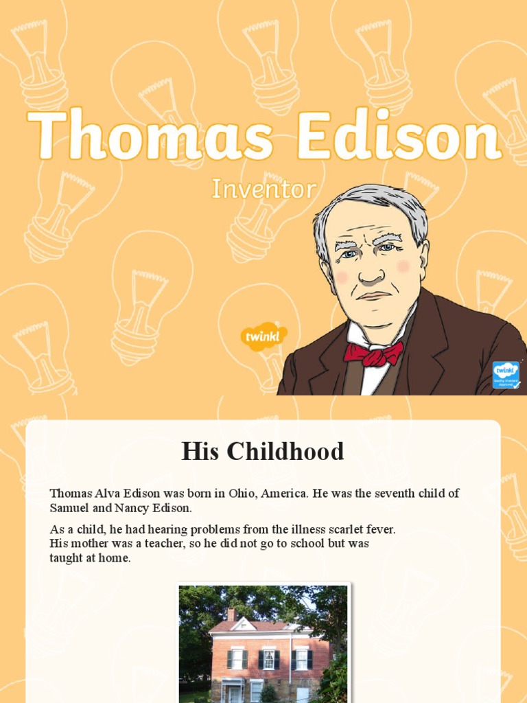 T T 14318 Thomas Edison Powerpoint Presentation Ver 5 | PDF | Thomas ...