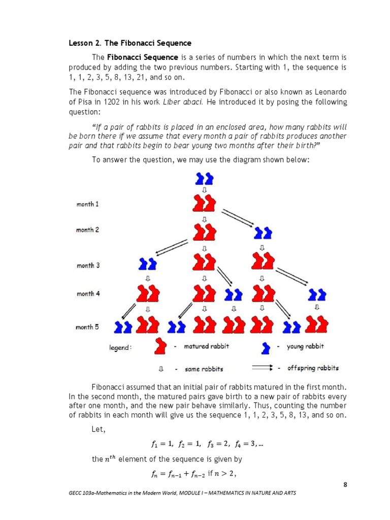 Lesson 2 The Fibonacci Sequence | PDF | Mathematics | Mathematical Objects
