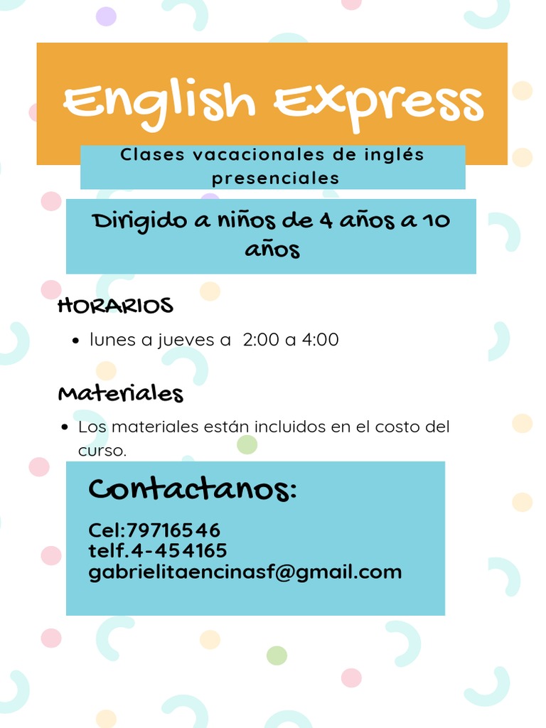 Clases de Inglés para Niños 4-10 Años | PDF | Estudios de idiomas ...