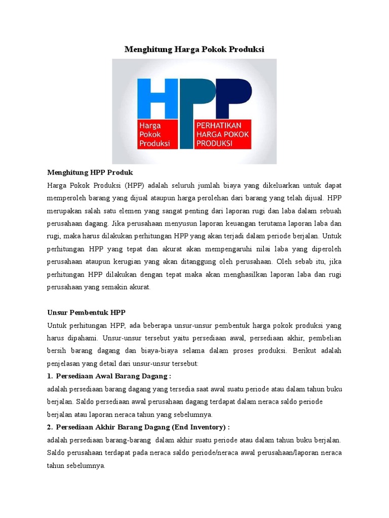 Menghitung HPP | PDF