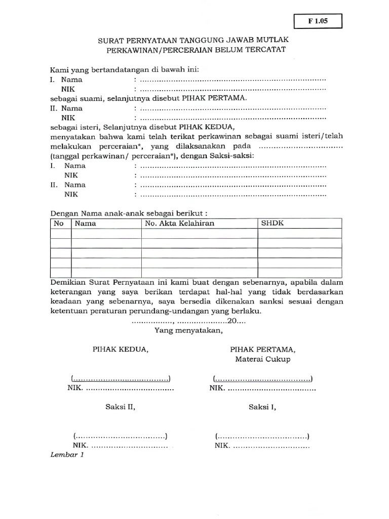 SPTJM Surat Nikah New | PDF