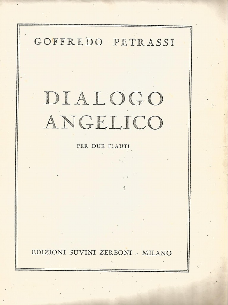 Godofredo Petrassi Dialogo Angélico | PDF