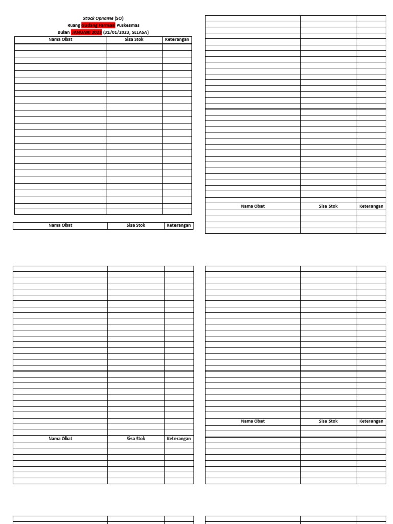 Form Stok of Name | PDF