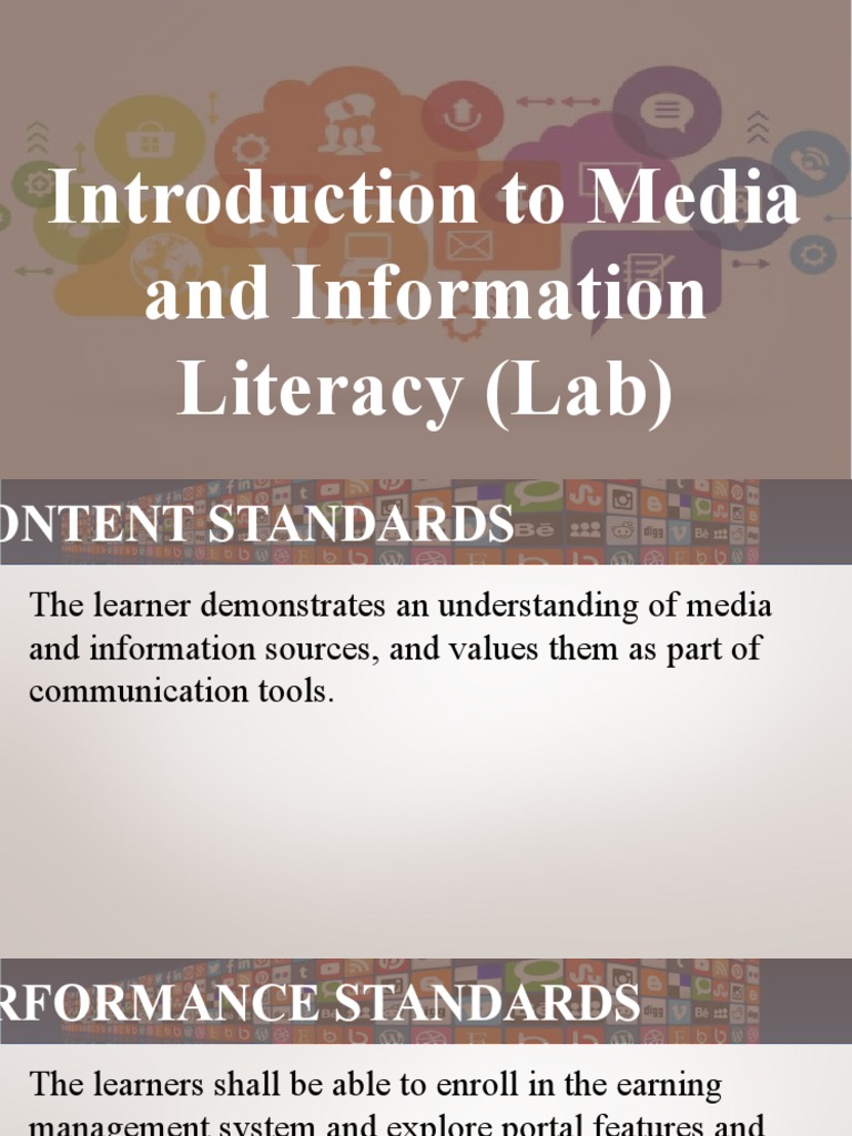 SHS - MIL L01 - Introduction To Media and Information Literacy (Lab) | PDF