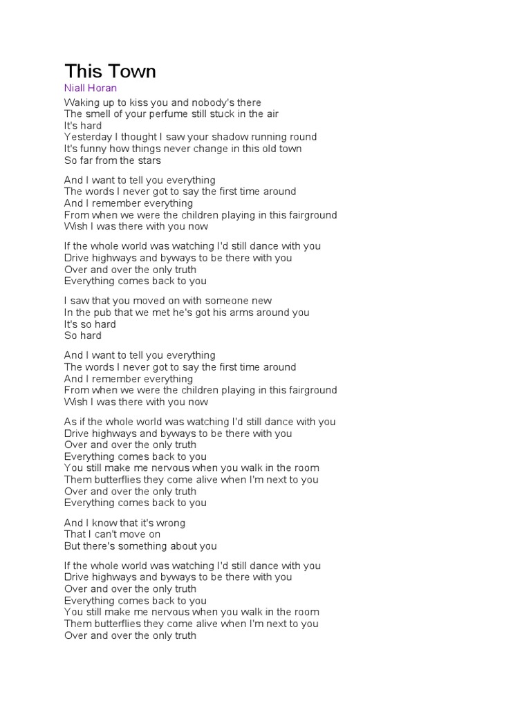 This Town - NIALL HORAN | PDF