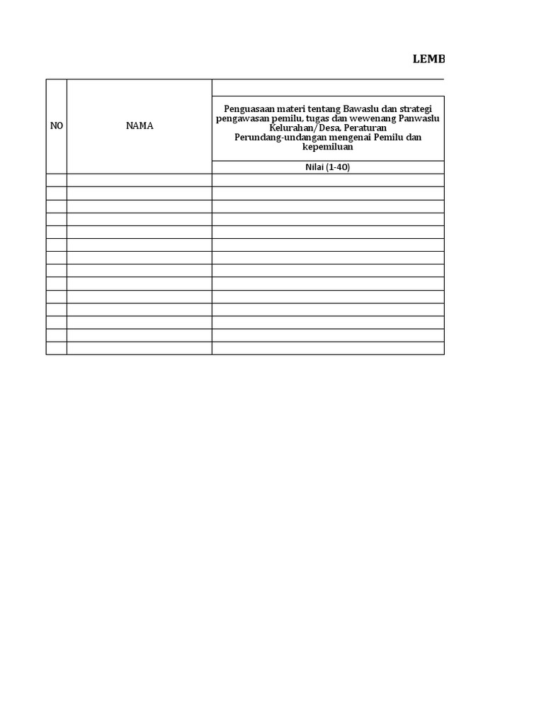 Form Penilaian Wawancara PKD | PDF