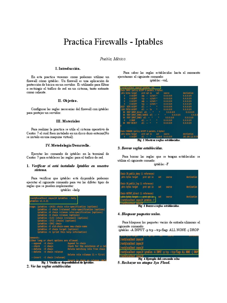 Borrar Reglas en Iptables | PDF | Cortafuegos (informática) | Protocolo ...