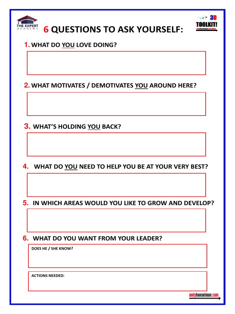 6 Questions To Ask Yourself Tool | PDF