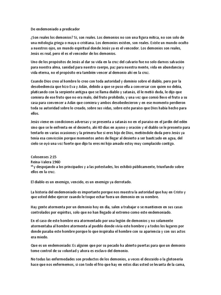De Endemoniado A Predicador | PDF | Demonios | Jardín del Edén