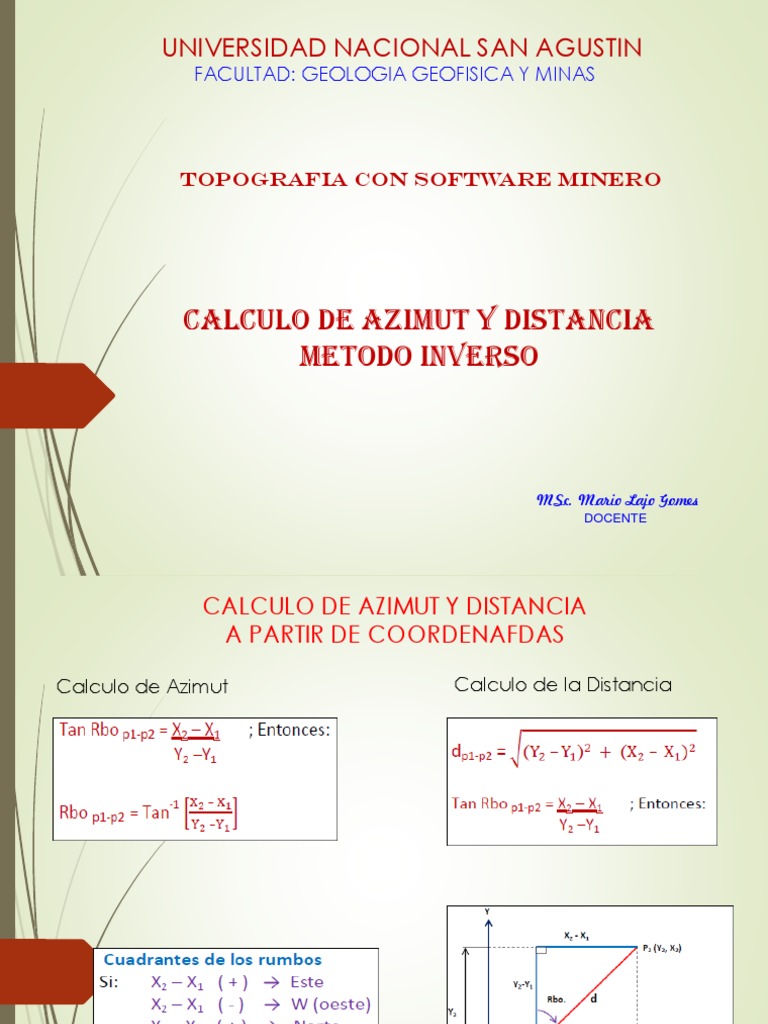 Calculo de Azimut y Distancia | PDF