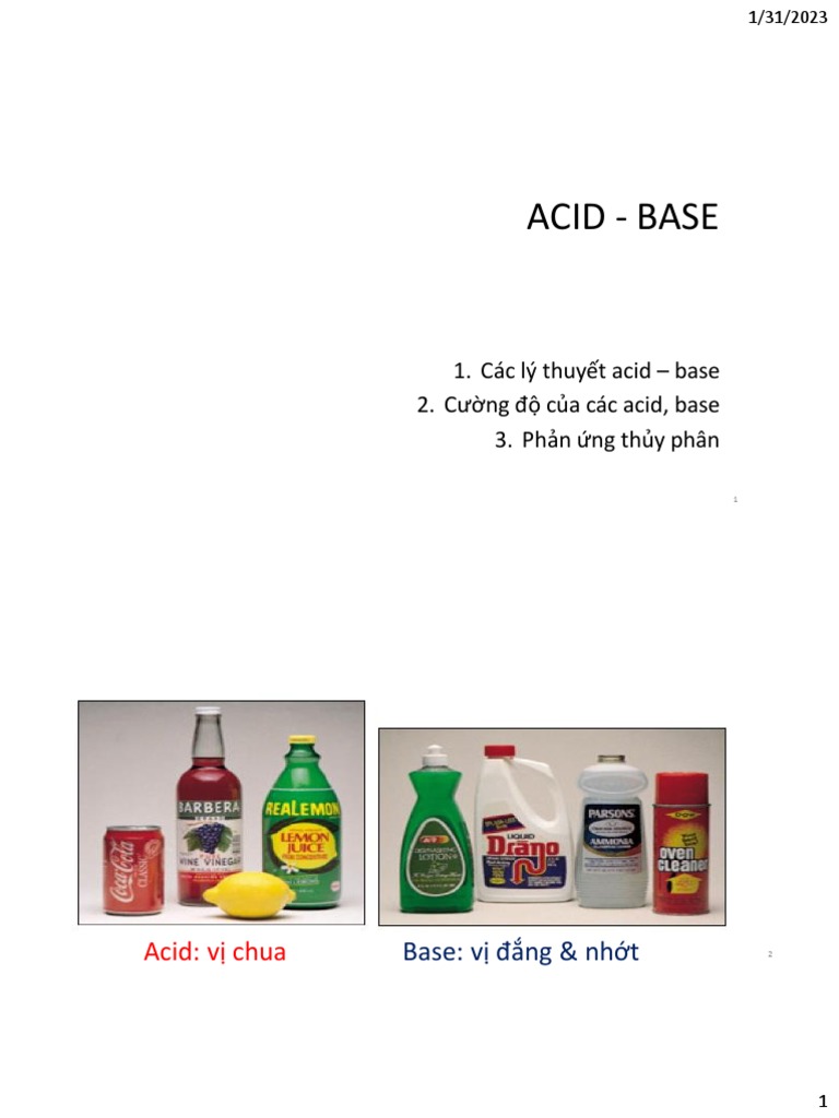 4. Phản ứng acid - base | PDF