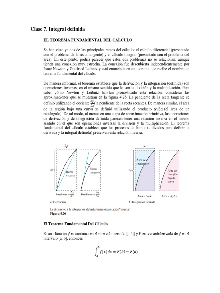 Clase 7 - Integral Definida | PDF | Integral | Derivado