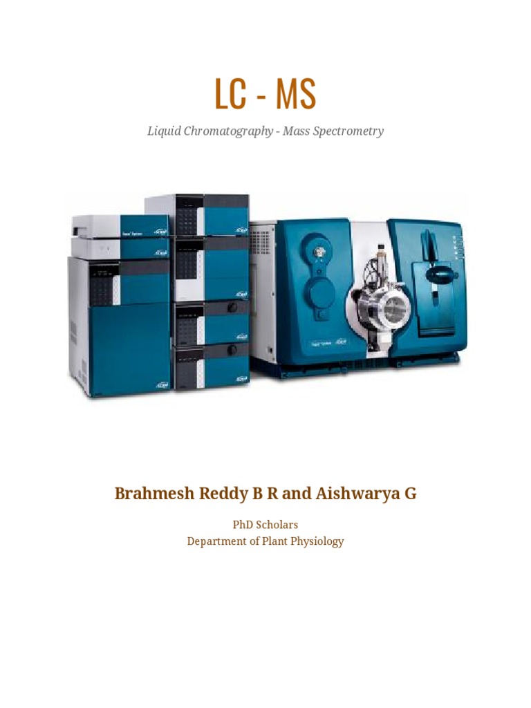 Liquid Chromatography - Mass Spectroscopy (LCMS) | Download Free PDF ...