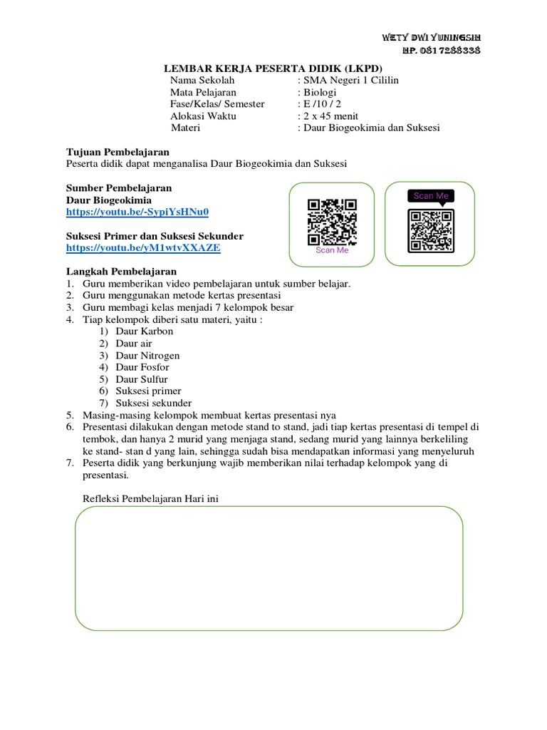 Lkpd Daur Biogeokimia Dan Suksesi Pdf
