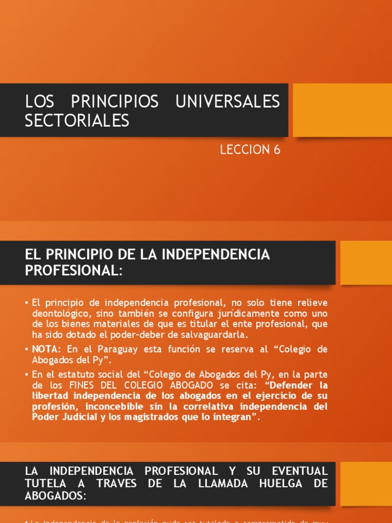 Leccion 6 Los Principios Universales Sectoriales | PDF | Instituciones sociales | Gobierno