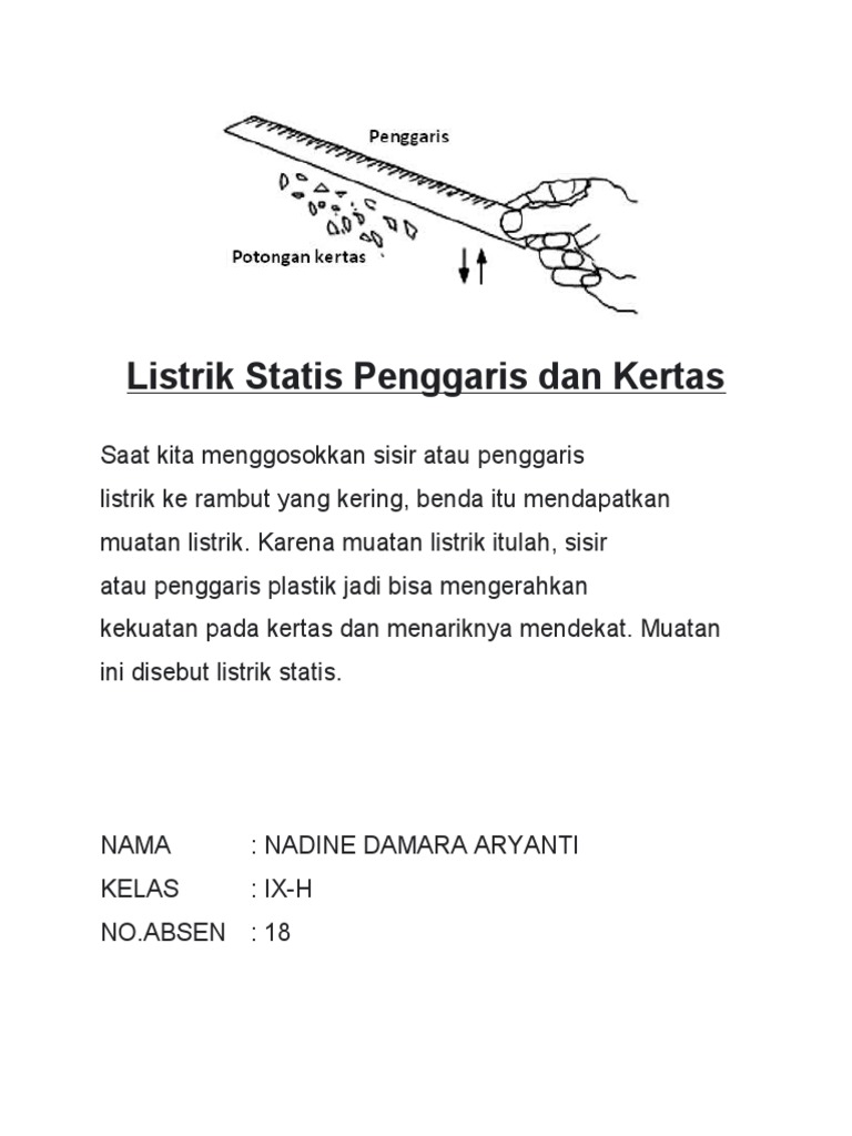 Listrik Statis Penggaris dan Kertas | PDF