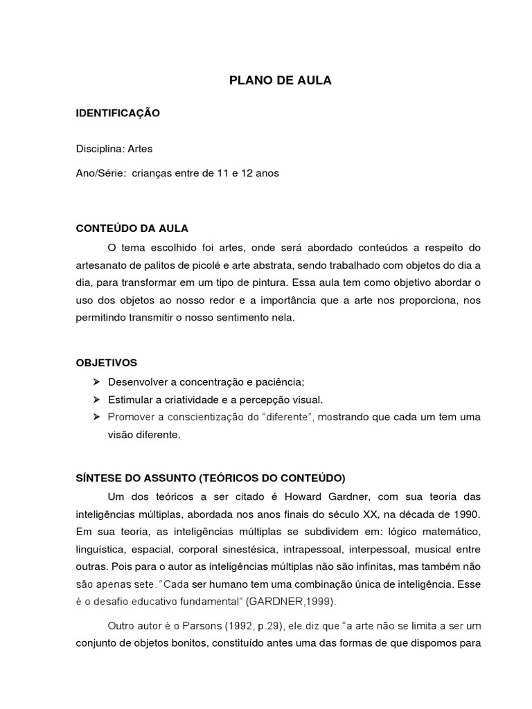 Plano de Aula Ibf | PDF | Humano | Psicologia