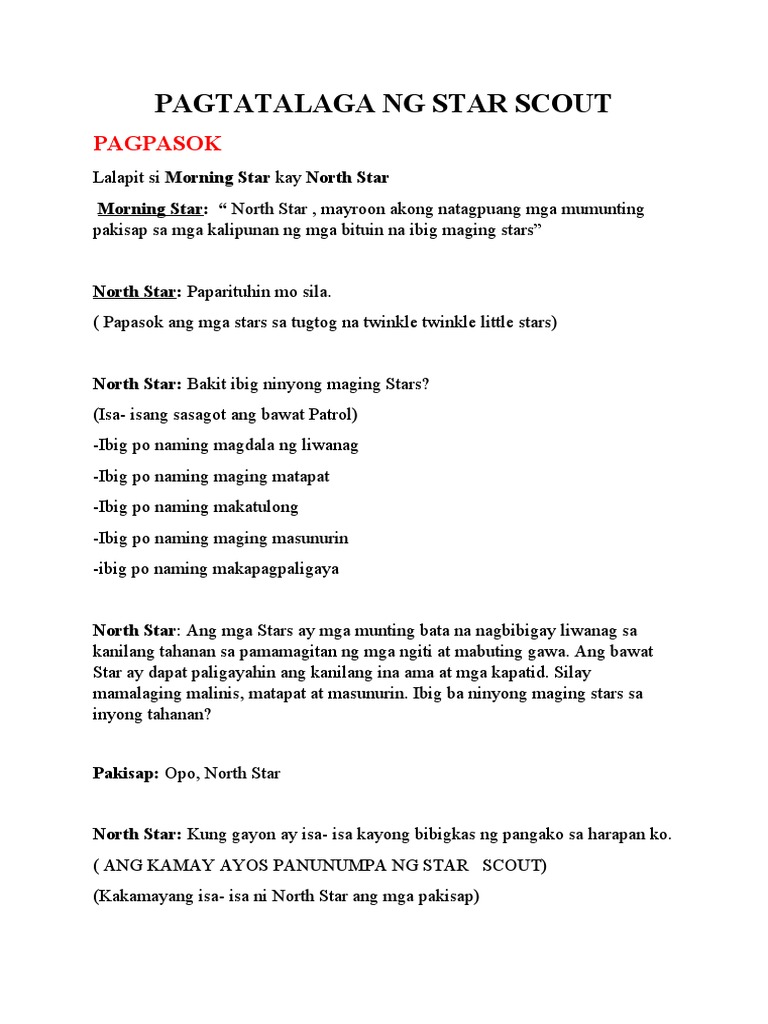 Pagtatalaga NG Star Scout 2 | PDF