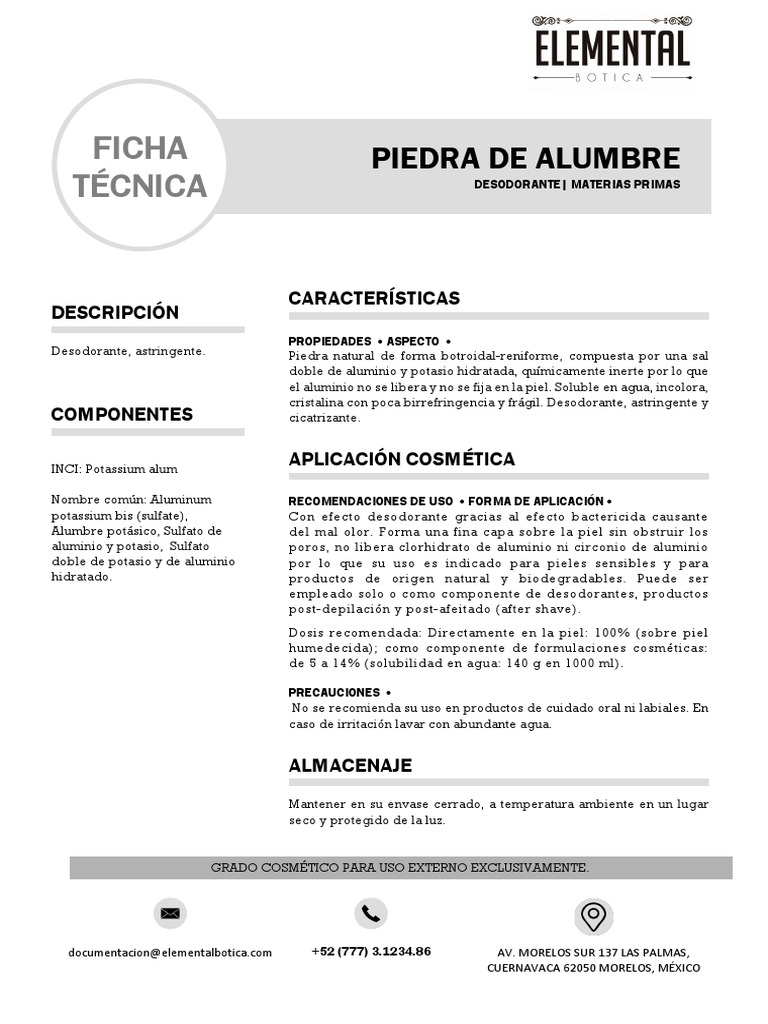 Composición y usos de la piedra de alumbre | PDF | Aluminio ...