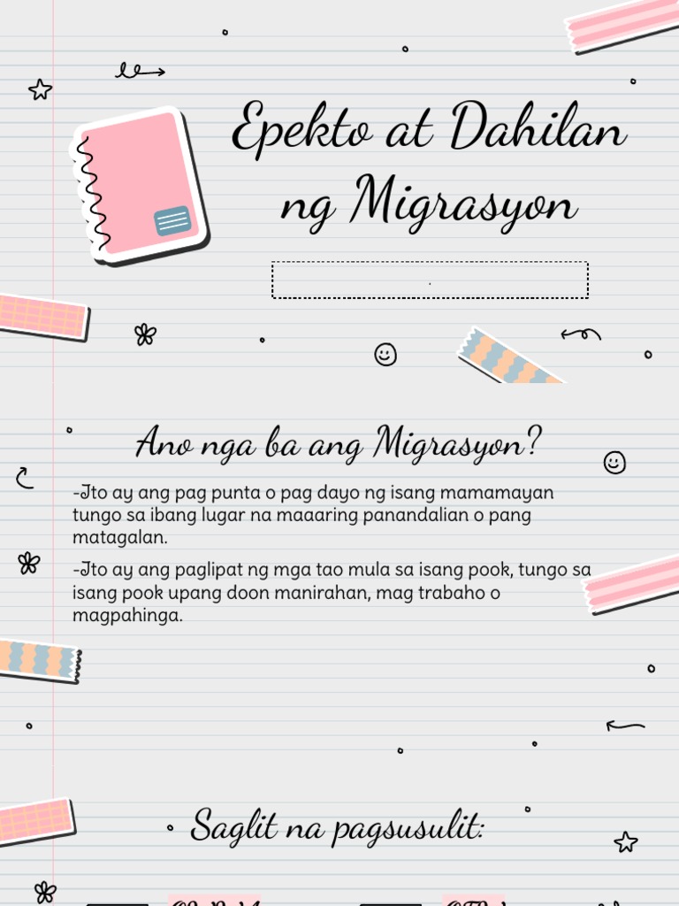 Epekto at Dahilan NG Migrasyon | PDF