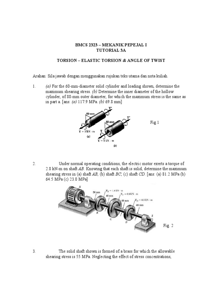 T 3A Torsion | PDF | Stress (Mechanics) | Physical Sciences